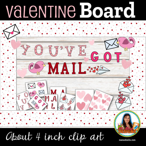 Valentine's Day Bulletin Board Heart Mail Classroom Decor | Made By ...