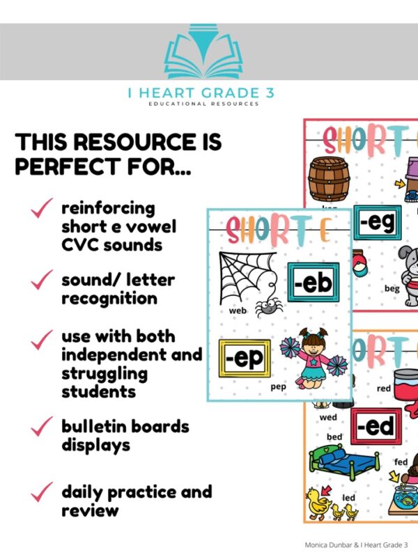 Short E CVC Posters | Made By Teachers