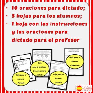 SPANISH SPELLING DICTATION activities WEEK 1 C,S,Z NO PREP Oraciones ...
