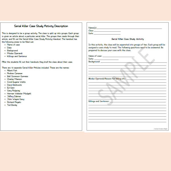 Serial Killer Case Study Activty | Made By Teachers