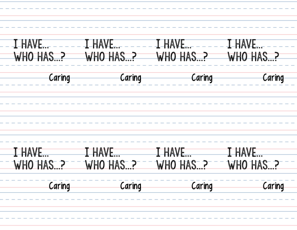 Caring I Have, Who Has? Card Game | Made By Teachers