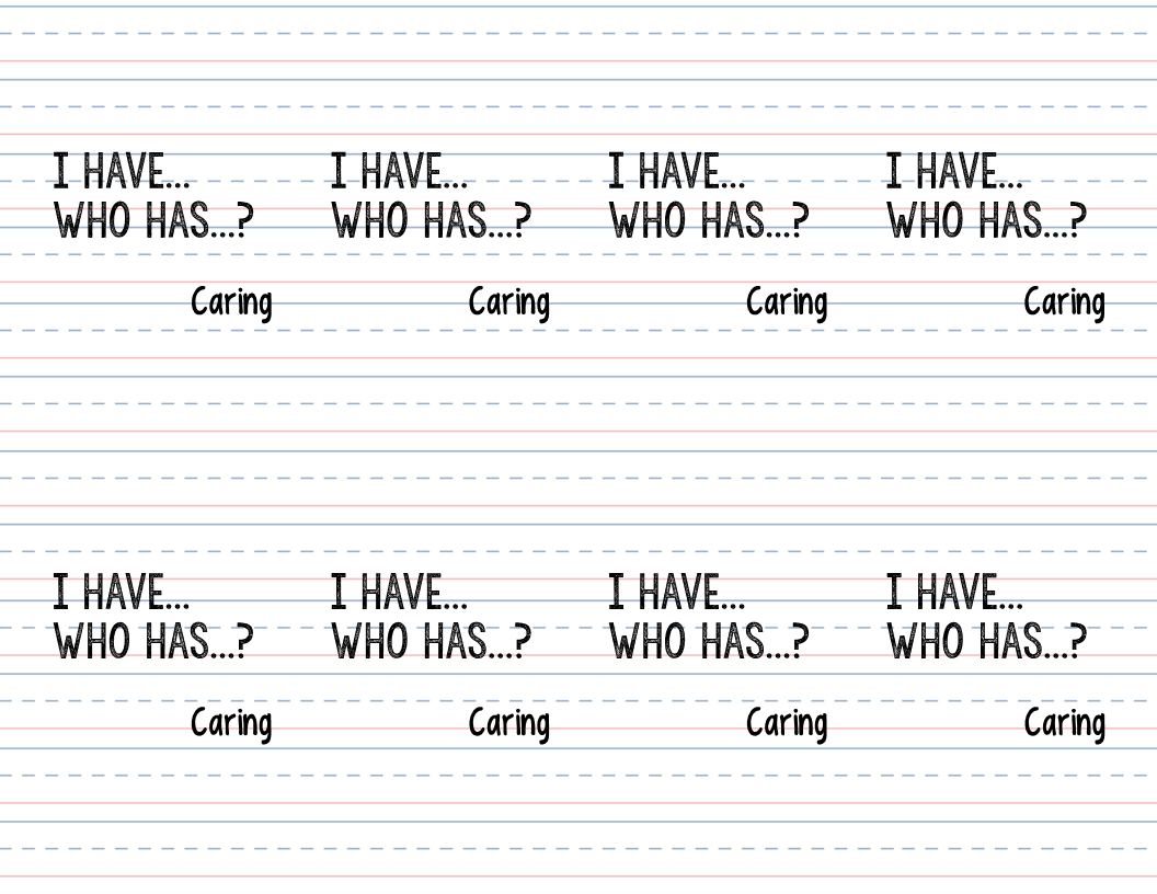 Caring I Have, Who Has? Card Game | Made By Teachers