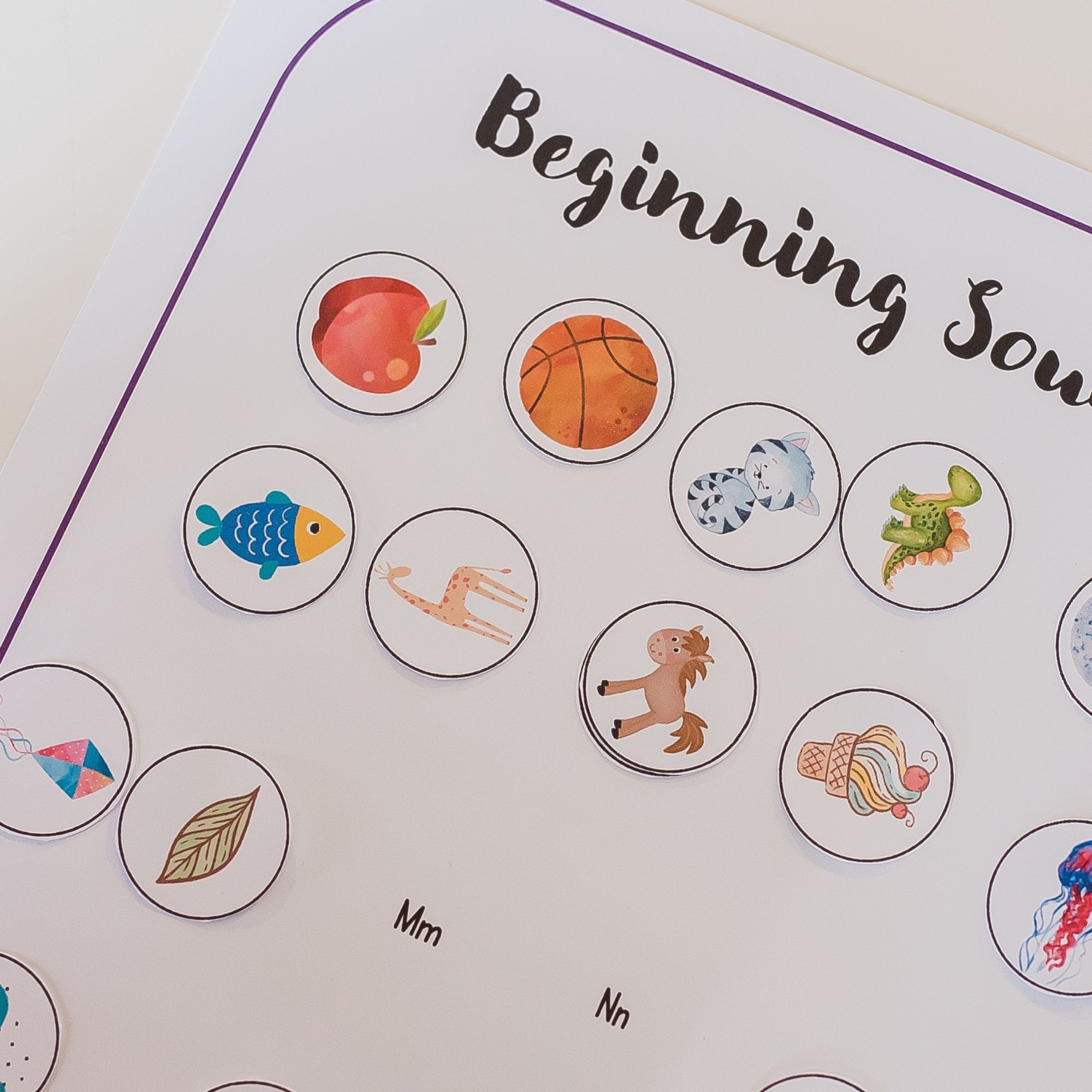 Beginning Sound Picture and Letter Match - Early Learner Phonics ...
