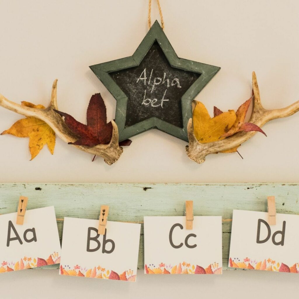 Alphabet Classroom Decor - ABC Word Wall Letter Flashcards - Fall ...