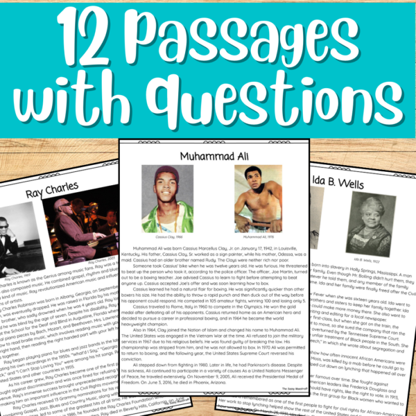 Black History Month Famous African Americans Reading Passages Bundle ...