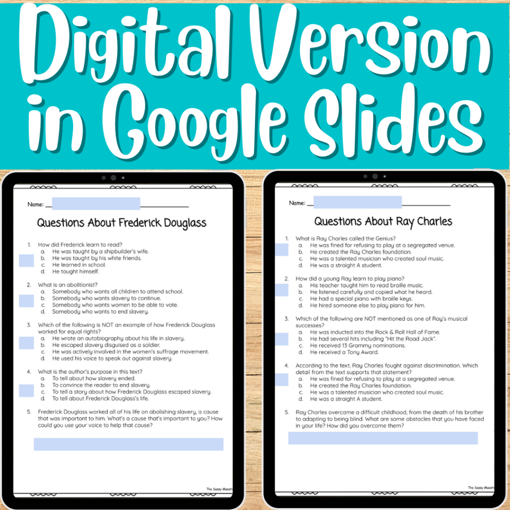 Black History Month Famous African Americans Reading Passages Bundle ...