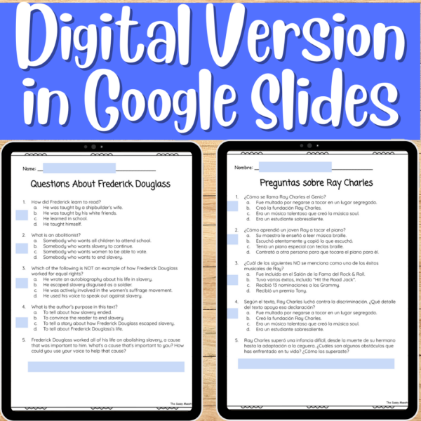 Black History Month Famous African Americans Reading Spanish Bilingual ...