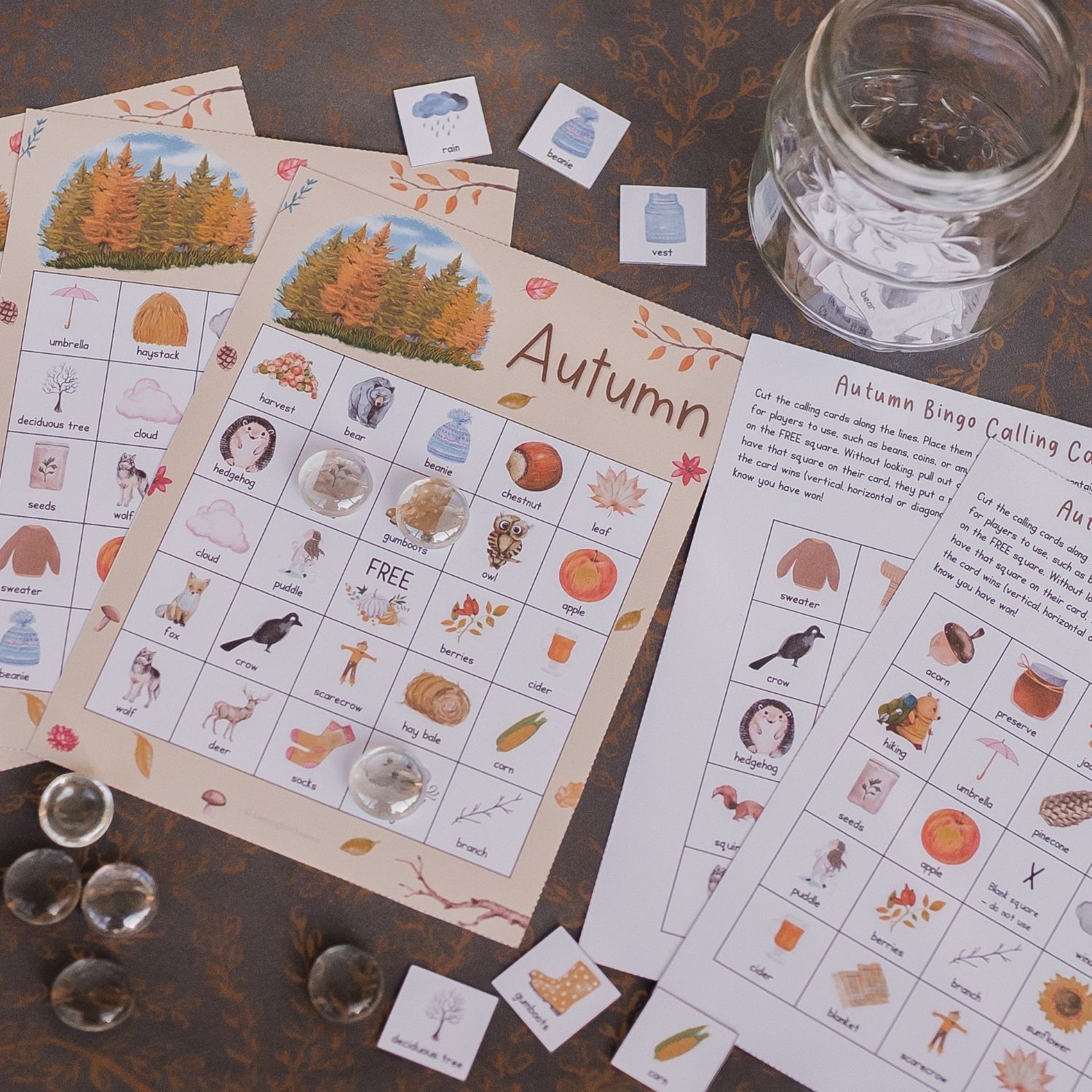 Autumn or Fall Bingo Game - Learning About Seasons Activity - 50 Cards ...