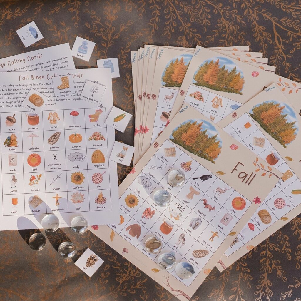 Autumn or Fall Bingo Game - Learning About Seasons Activity - 50 Cards ...