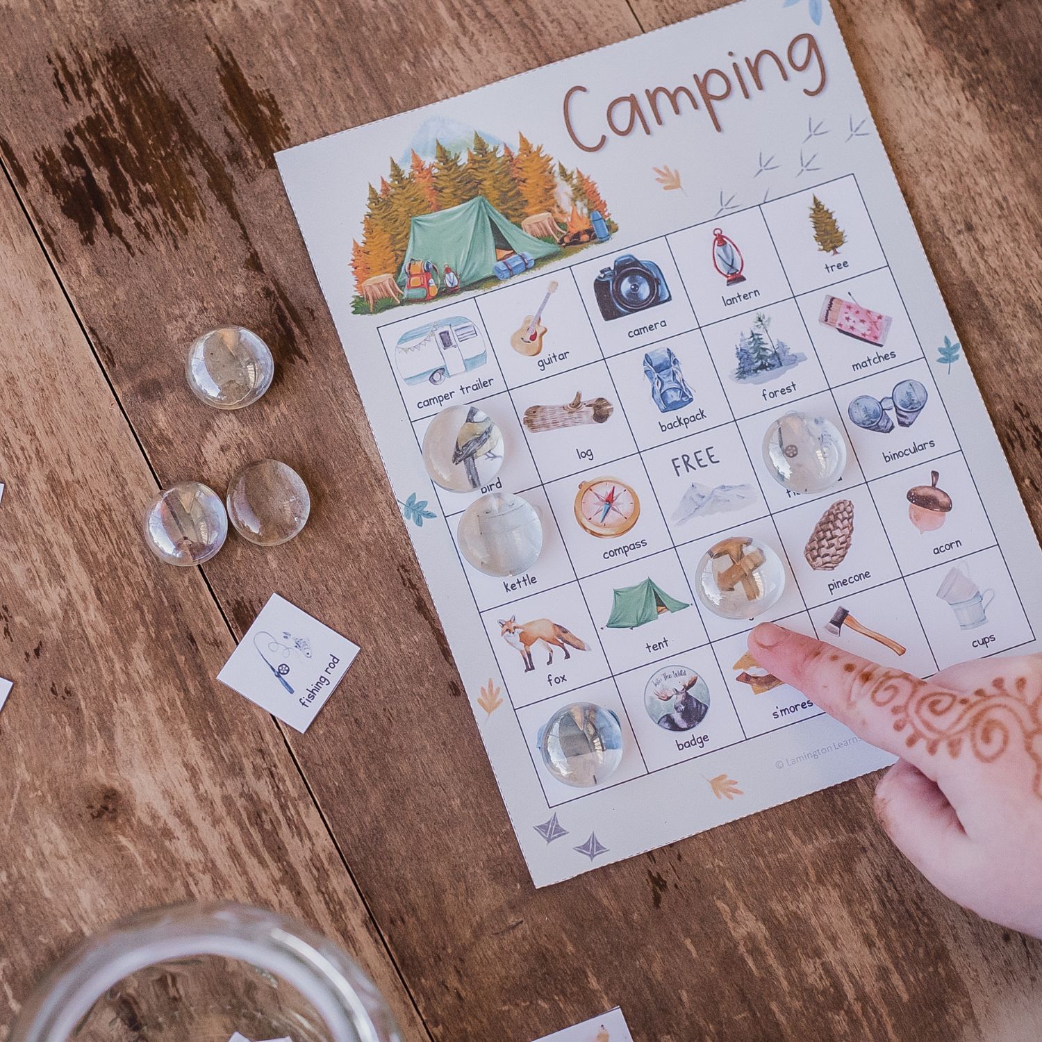 Camping Bingo Game - Camping Activity - Learn about the Outdoors - 50 ...