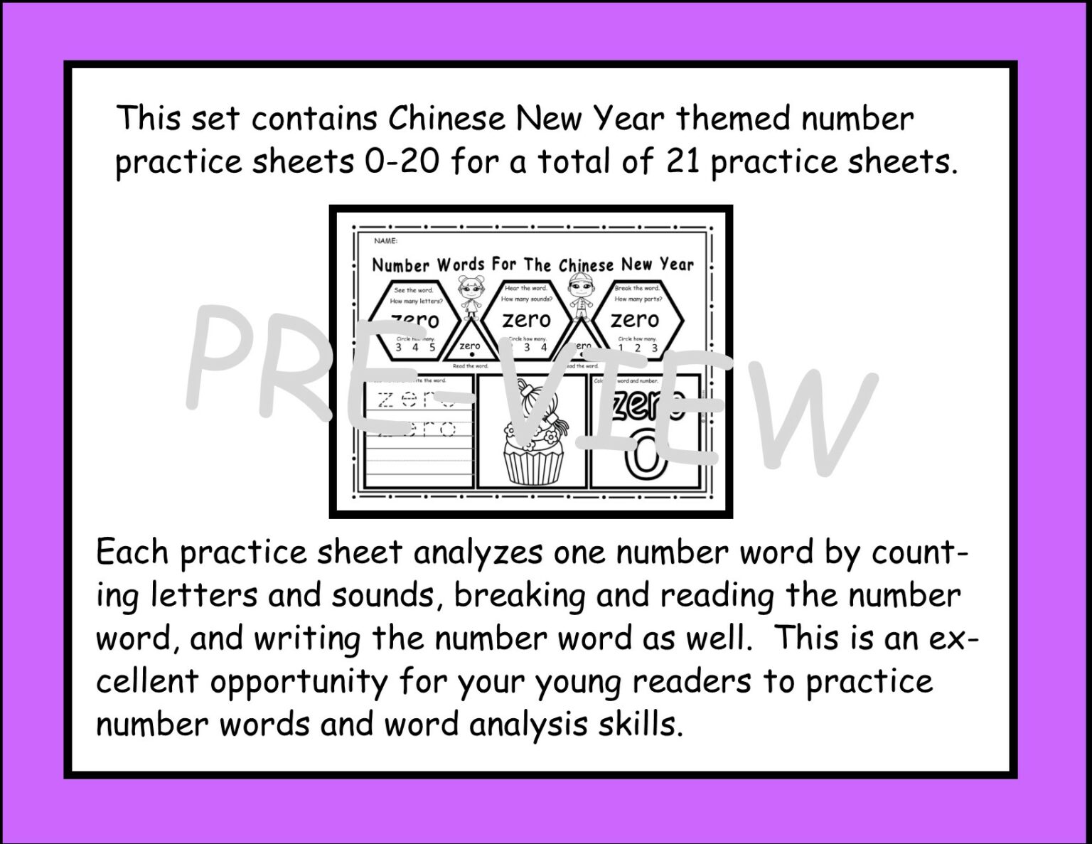 Analyzing My Number Words - Chinese New Year Theme | Made By Teachers