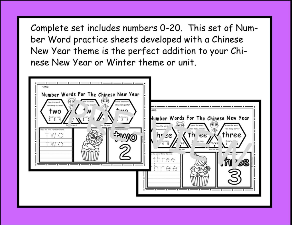Analyzing My Number Words - Chinese New Year Theme | Made By Teachers