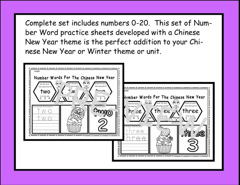 Analyzing My Number Words - Chinese New Year Theme | Made By Teachers