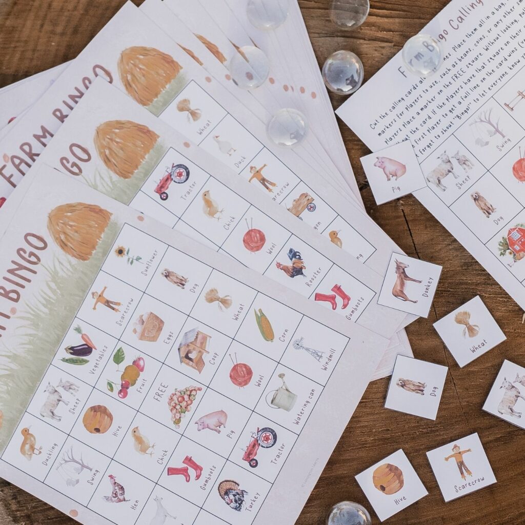 Farm Bingo Game - Learning about Farms Activity with 50 Play Cards ...