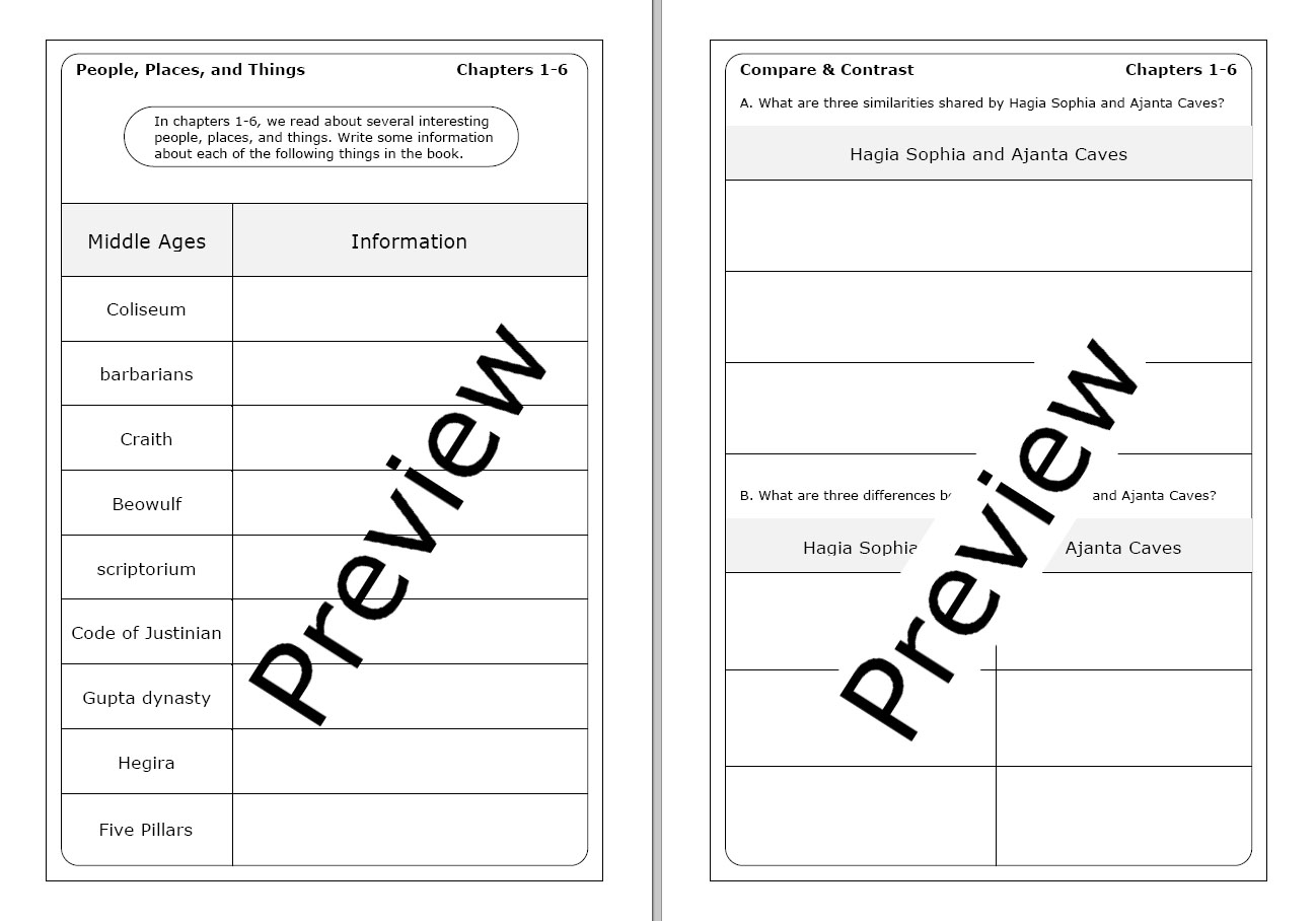 Susan Wise Bauer "Volume 2: The Middle Ages" worksheets | Made By Teachers