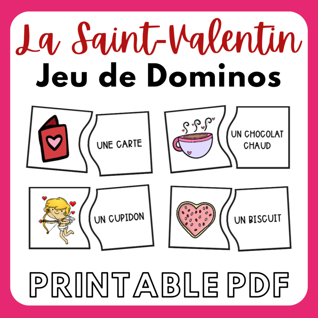 FRENCH Valentine's Day Dominos / La Saint-Valentin Jeu de Dominos ...