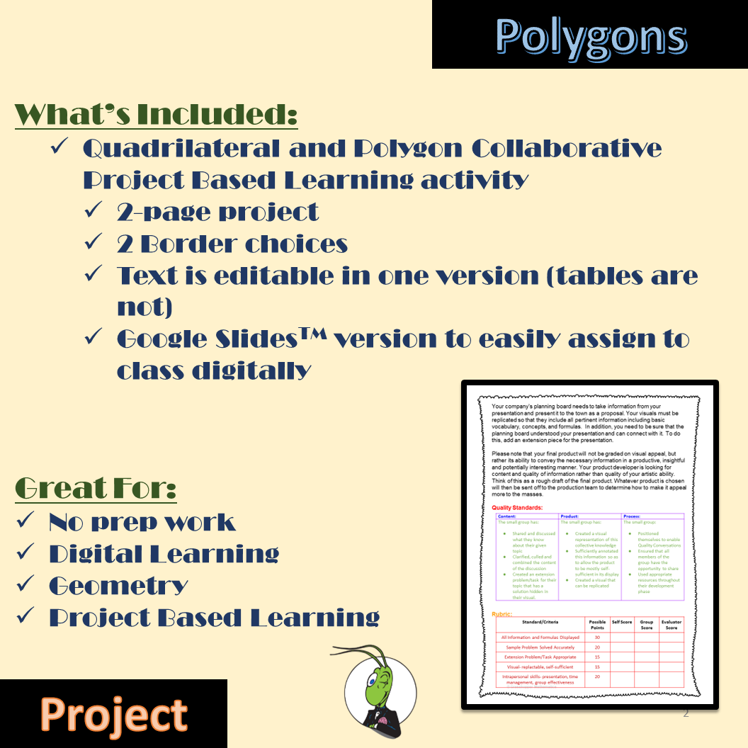 Quadrilateral and Polygon Collaborative PBL Geometry | Made By Teachers