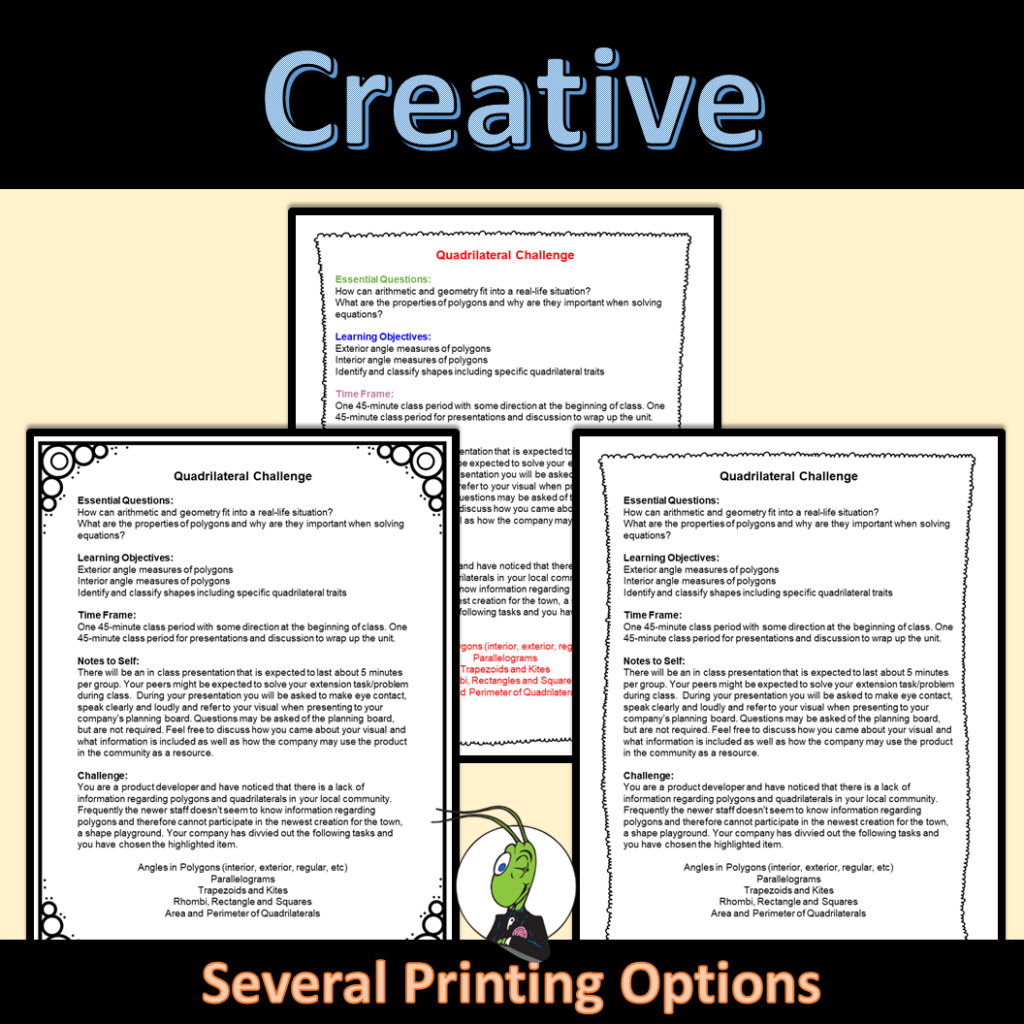 Quadrilateral and Polygon Collaborative PBL Geometry | Made By Teachers