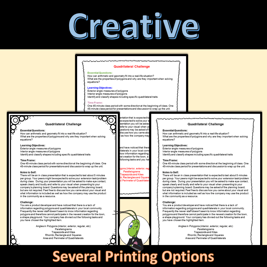 Quadrilateral and Polygon Collaborative PBL Geometry | Made By Teachers