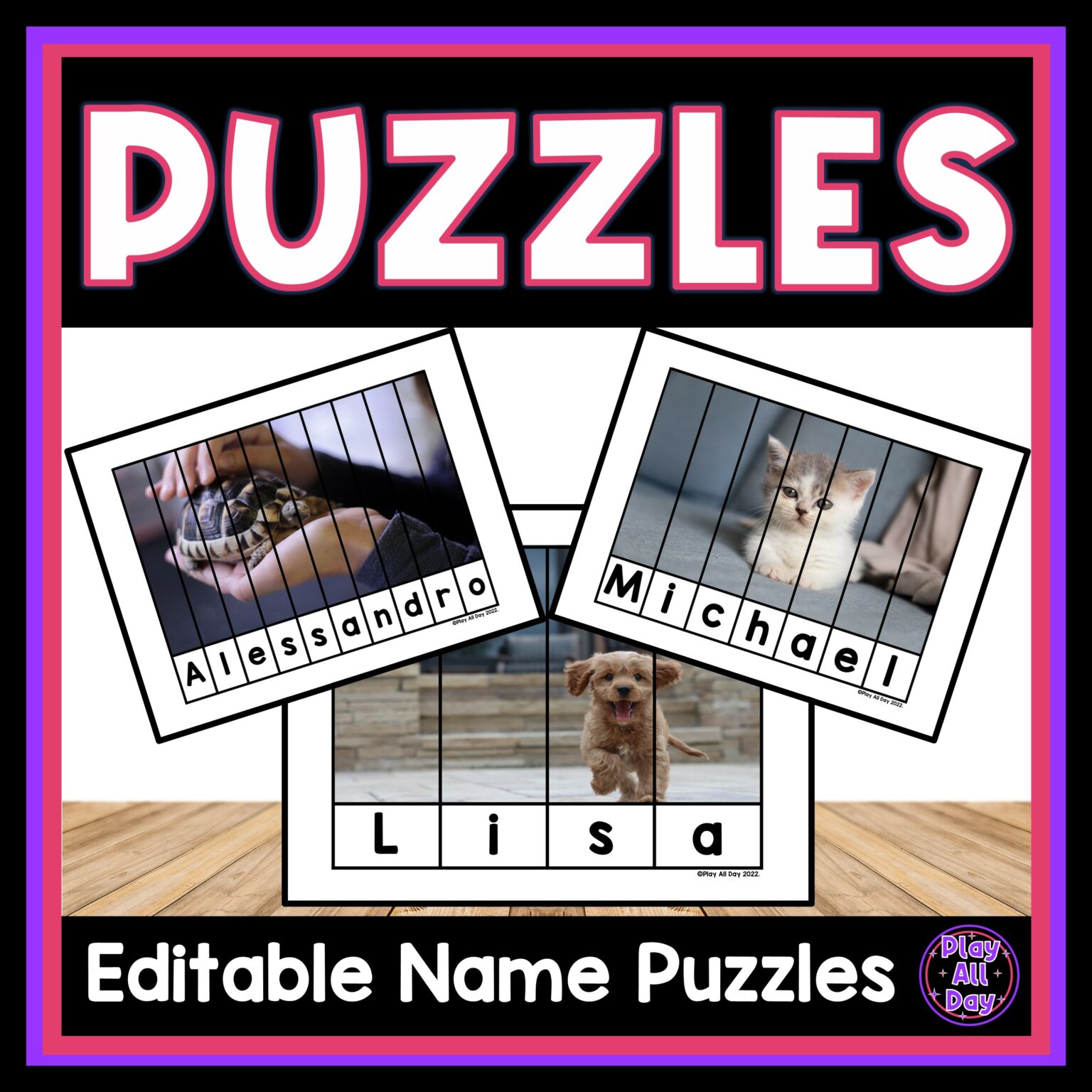 EDITABLE Name Puzzles | Name Practice Activities | Made By Teachers