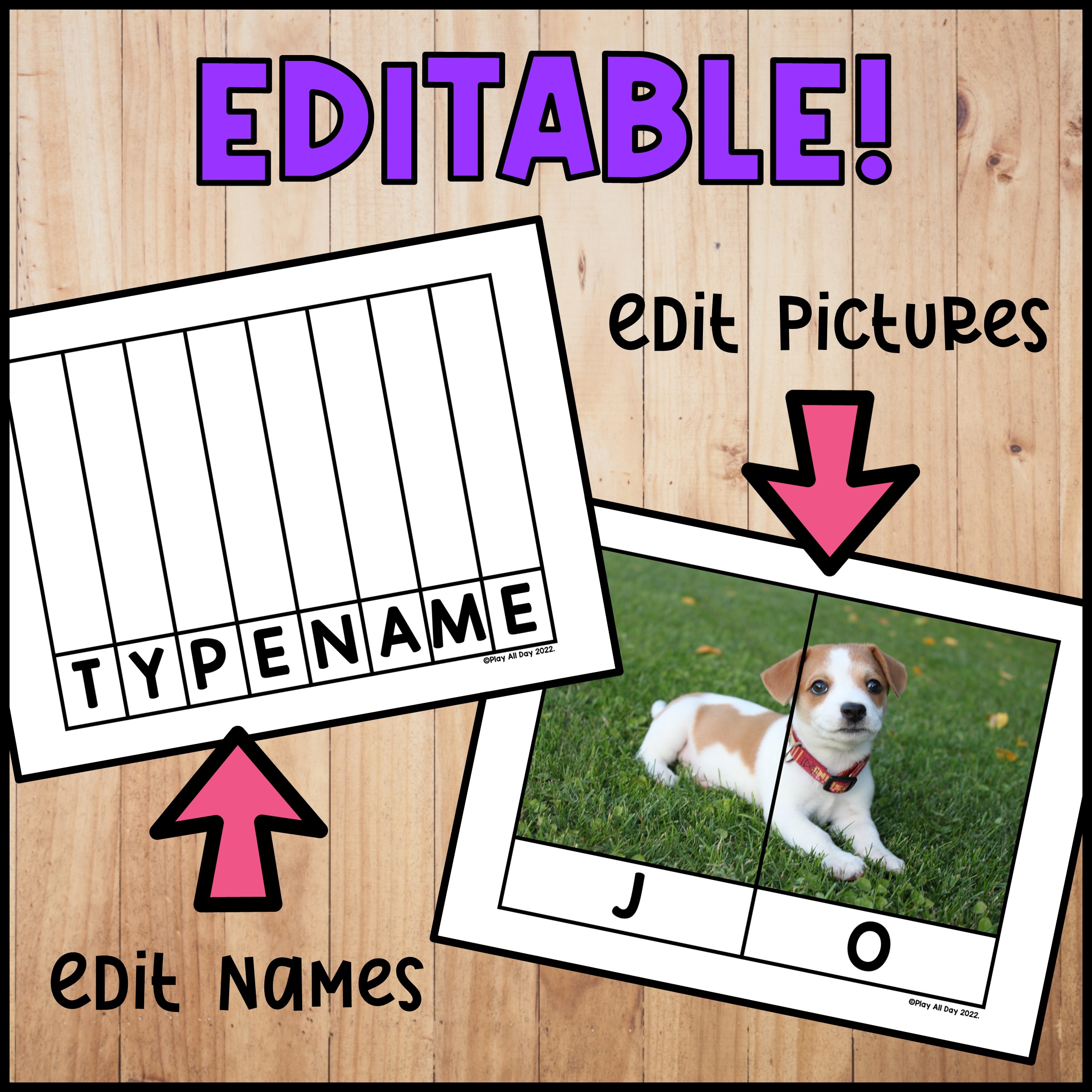 EDITABLE Name Puzzles | Name Practice Activities | Made By Teachers