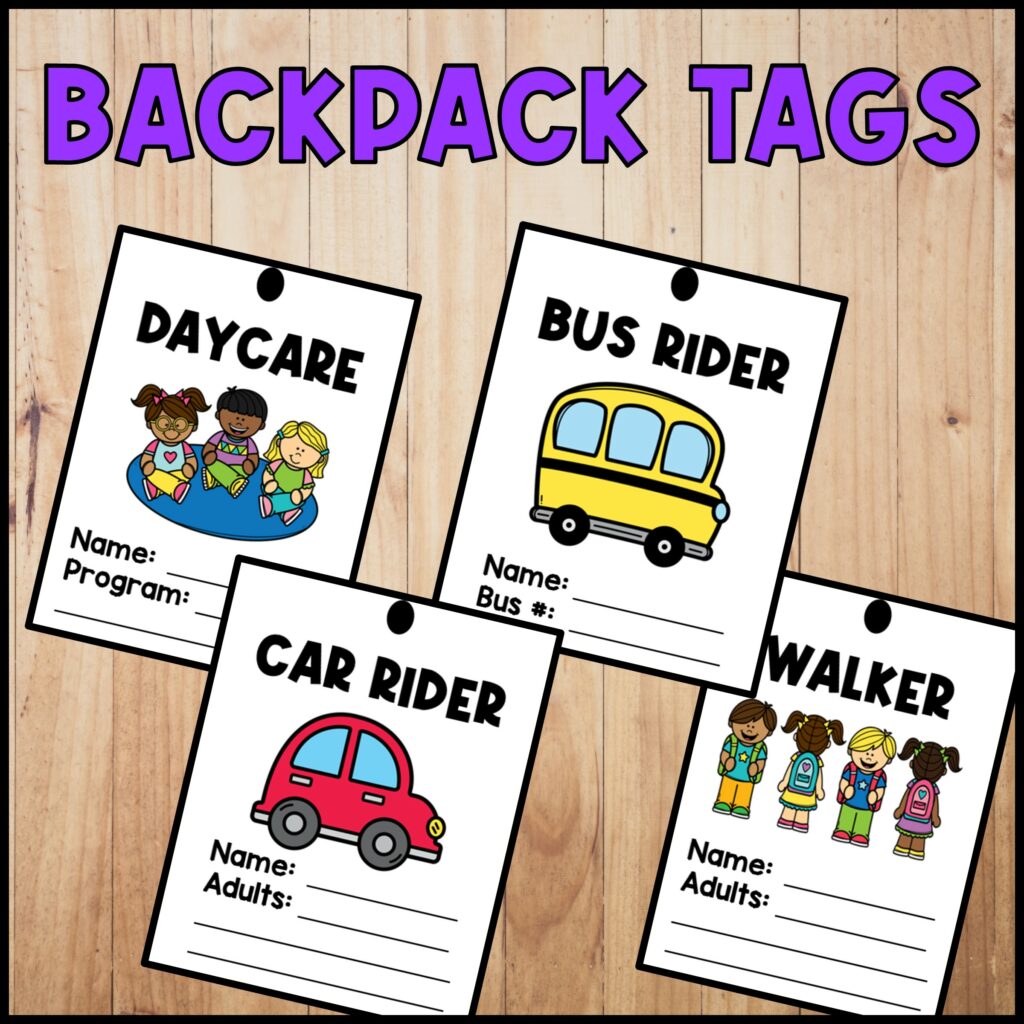 EDITABLE Dismissal Kit | Chart Posters Backpack Tags | Made By Teachers