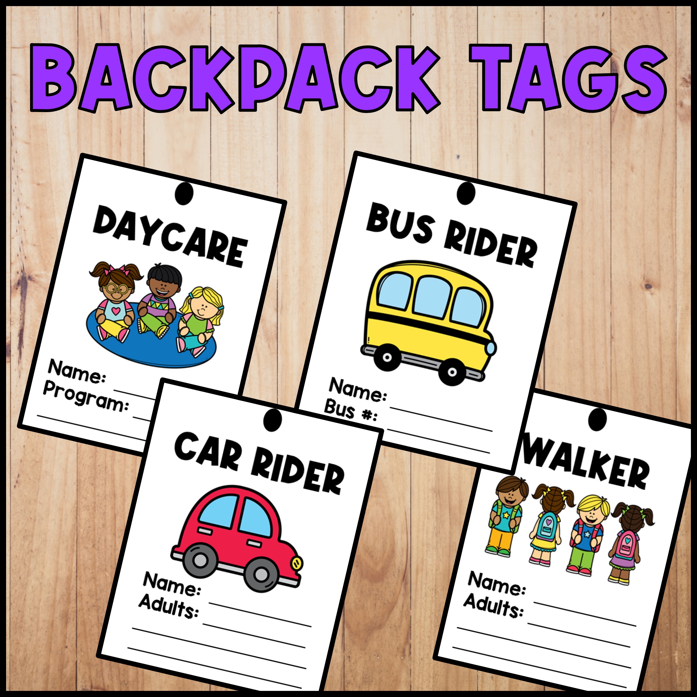 EDITABLE Dismissal Kit | Chart Posters Backpack Tags | Made By Teachers