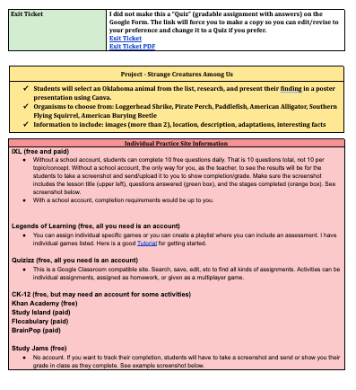 8th Science Lesson Adaptations/Behaviors for Reprod OAS 8.LS1.4 NGSS MS ...