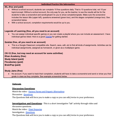 8th Science Lesson Factors That Influence Growth OAS 8.LS1.5 NGSS MS ...