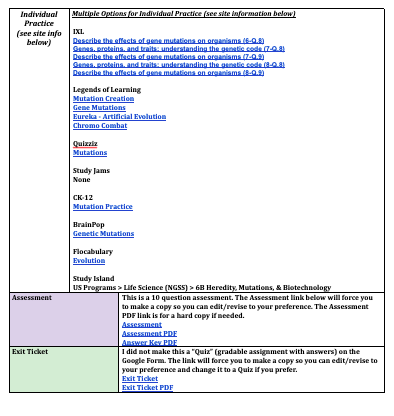 8th Science Lesson Mutations OAS 8.LS3.1 NGSS MS-LS3-1 | Made By Teachers