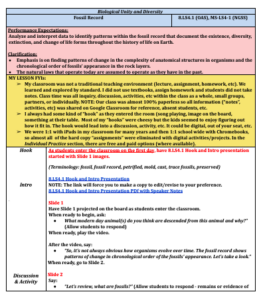 8th Science Lesson Fossil Record OAS 8.LS4.1 NGSS MS-LS4-1 | Made By ...