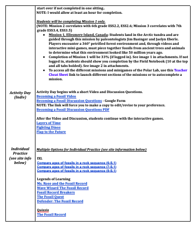 8th Science Lesson Fossil Record OAS 8.LS4.1 NGSS MS-LS4-1 | Made By ...