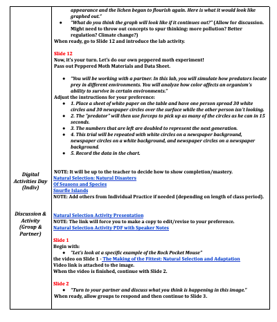 8th Science Lesson Natural Selection OAS 8.LS4.4 NGSS MS-LS4-4 | Made ...