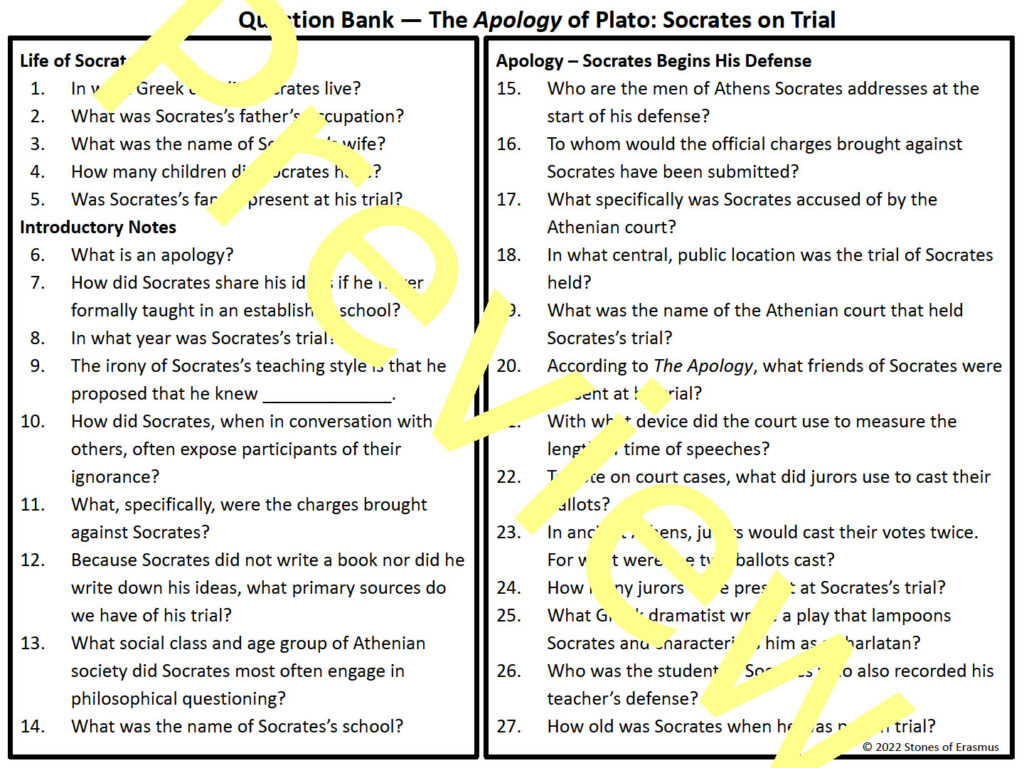 Plato's Apology Complete Unit | Trial of Socrates Humanities and ELA 10 ...