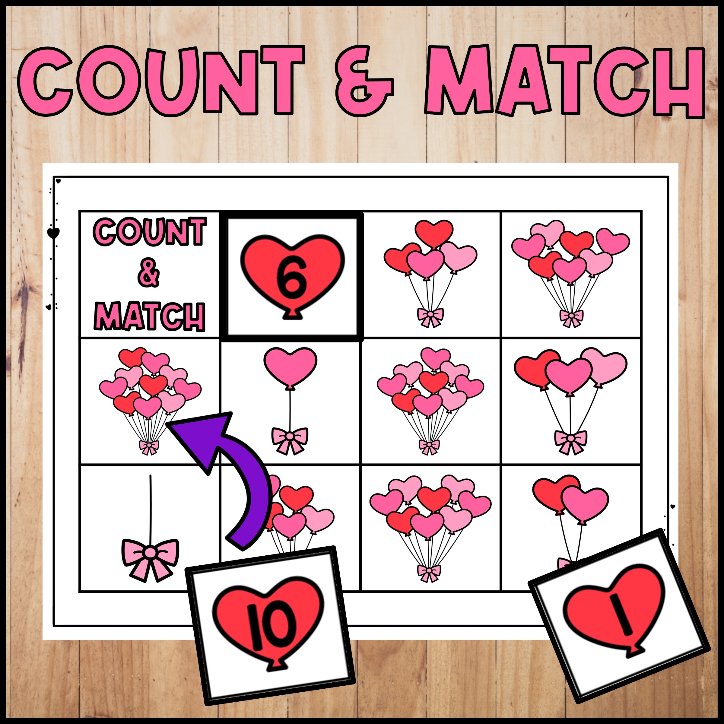 Valentine’s Day Counting 0-10 | Count and Match Activities | Made By ...