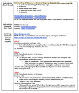 6th Science Lesson Particle Changes & Thermal Energy OAS 6.PS1.4 NGSS ...
