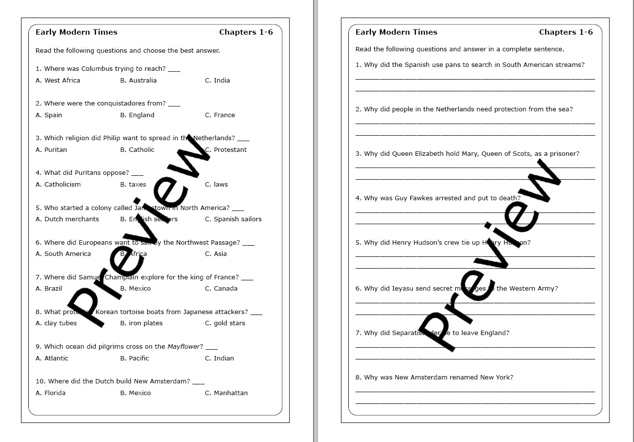 Susan Wise Bauer "Volume 3: Early Modern Times" worksheets | Made By ...