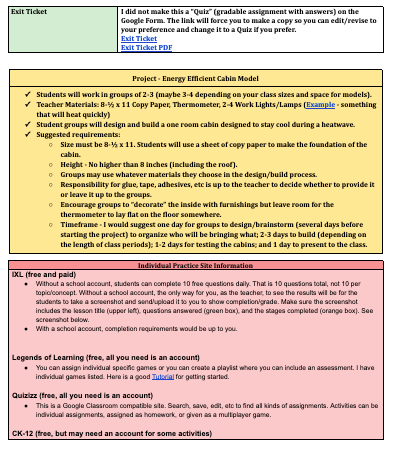 6th Science Lesson Thermal Energy OAS 6.PS3.3 & 3.4 NGSS MS-PS3-3 & 3-4 ...