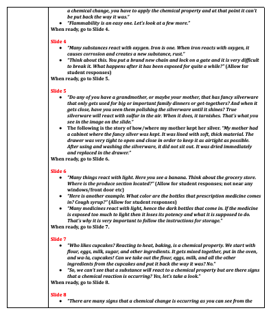 7th Science Lesson Physical & Chemical Properties OAS 7.PS1.2 NGSS MS ...