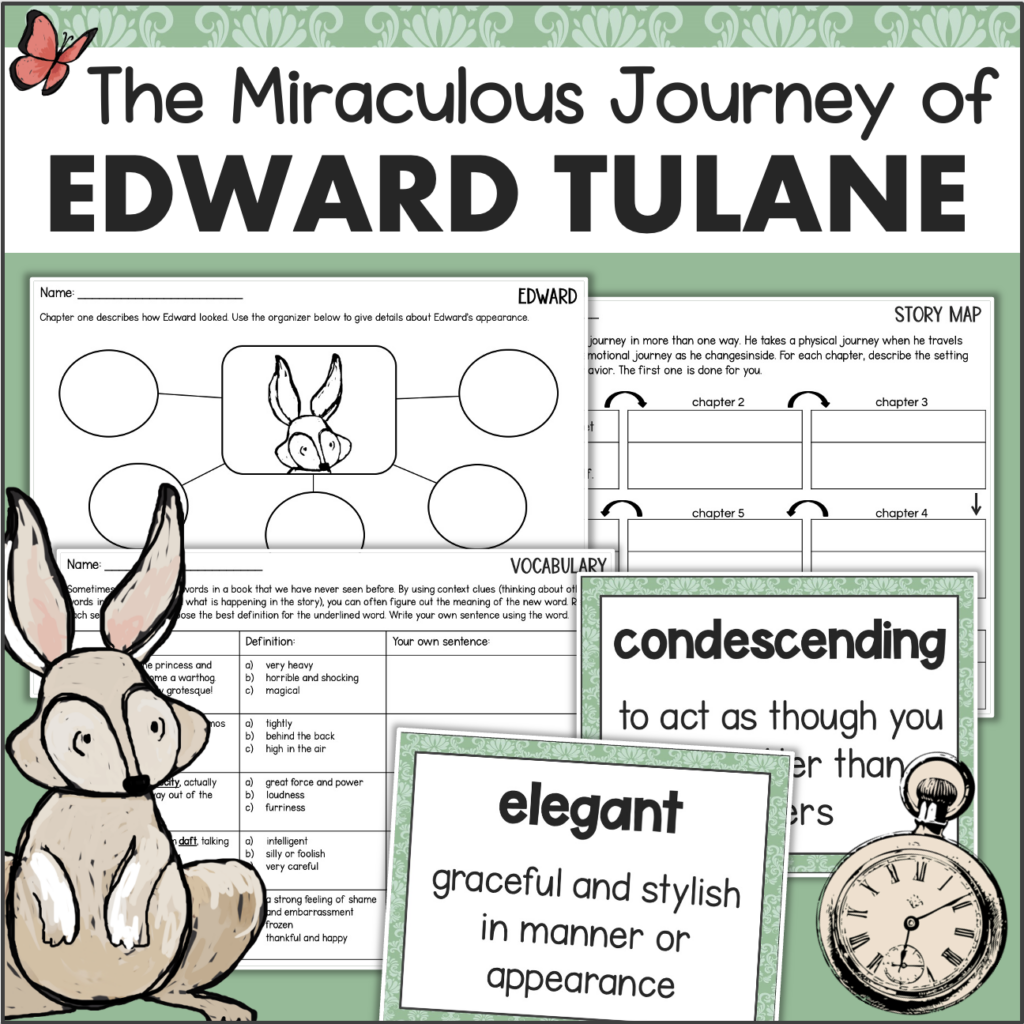 The Miraculous Journey of Edward Tulane Novel Study Character Traits ...