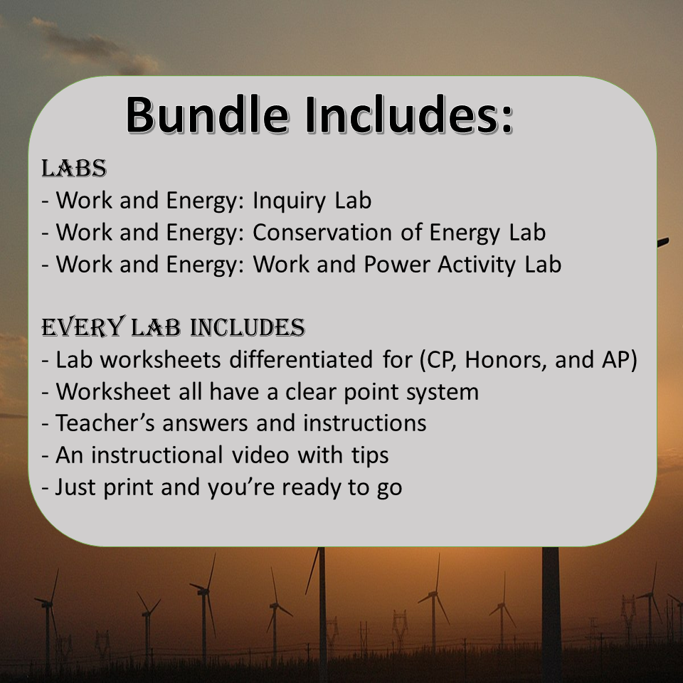 Energy and Work Lab Bundle | Made By Teachers