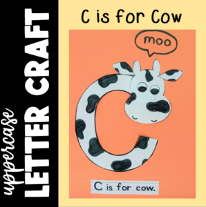 Letter C Craft - C is for Cow Craft Alphabet Beginning Sound Activity ...