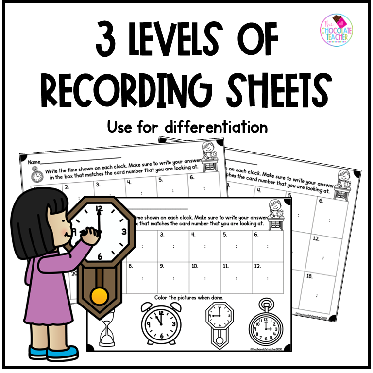 Telling Time - Hour and Half Hour - Write the Room - Analog Clock ...