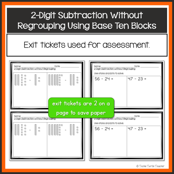 2-Digit Subtraction without Regrouping Using Base Ten Blocks - Made By ...