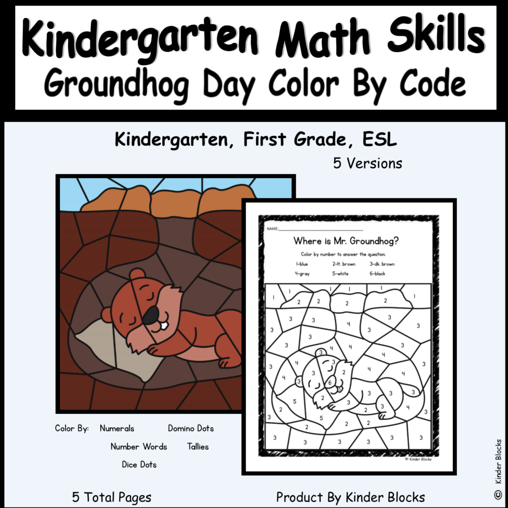 Groundhog Day Theme Color By Numerals, Number Words, Tallies & More ...