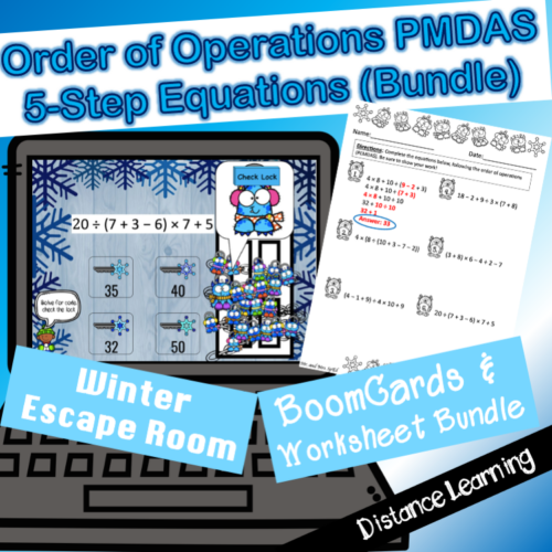 Winter Escape Room Order of Operations (5-Step) | Boom Cards ...