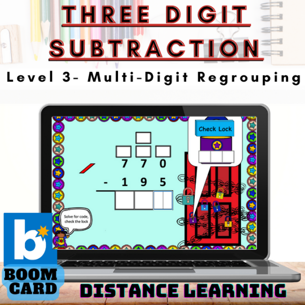 SuperHero Escape Room Three-Digit Subtraction Lvl 3 Multi Regrouping ...