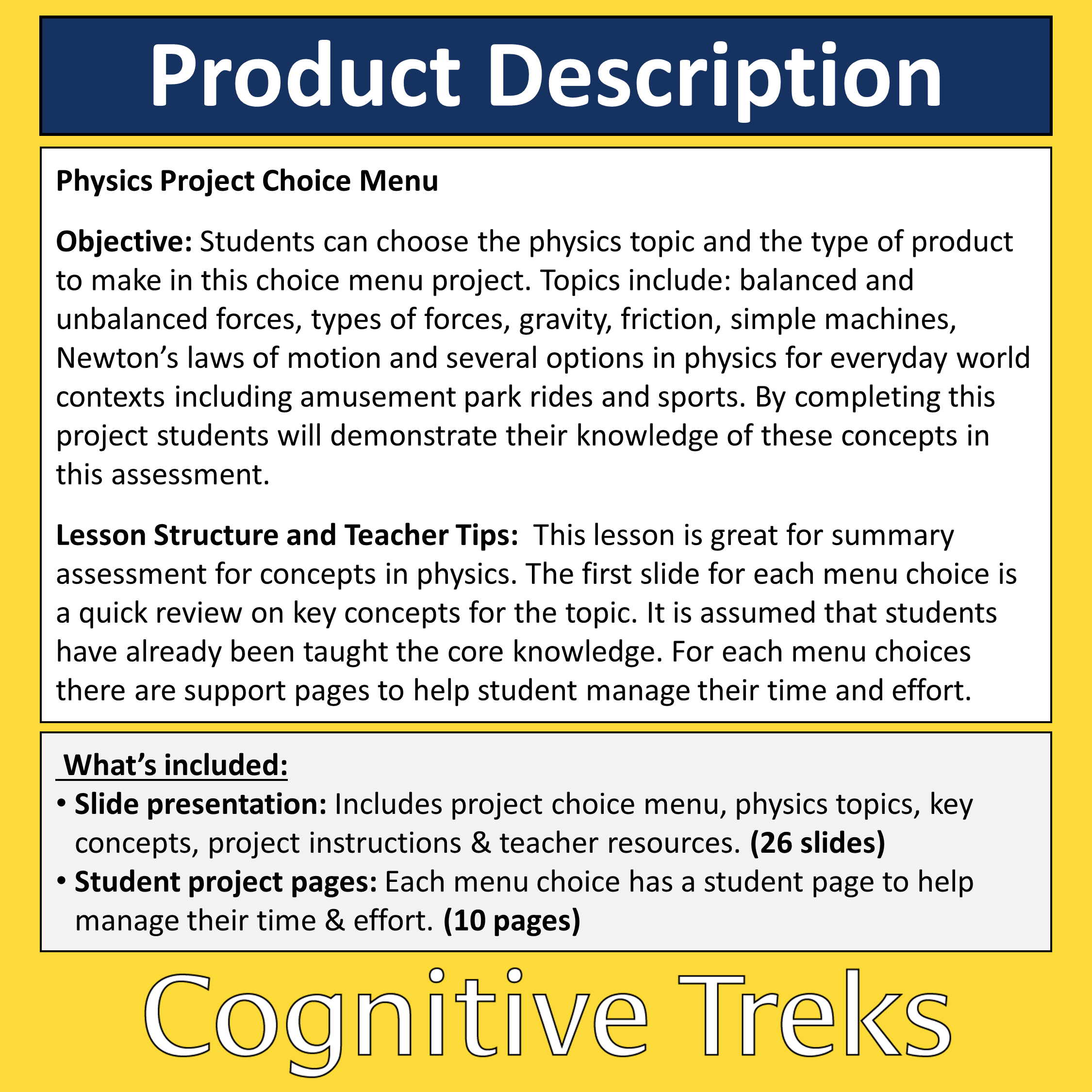 Physics Project Choice Menu | Force, Motion, Gravity, Speed, Friction ...