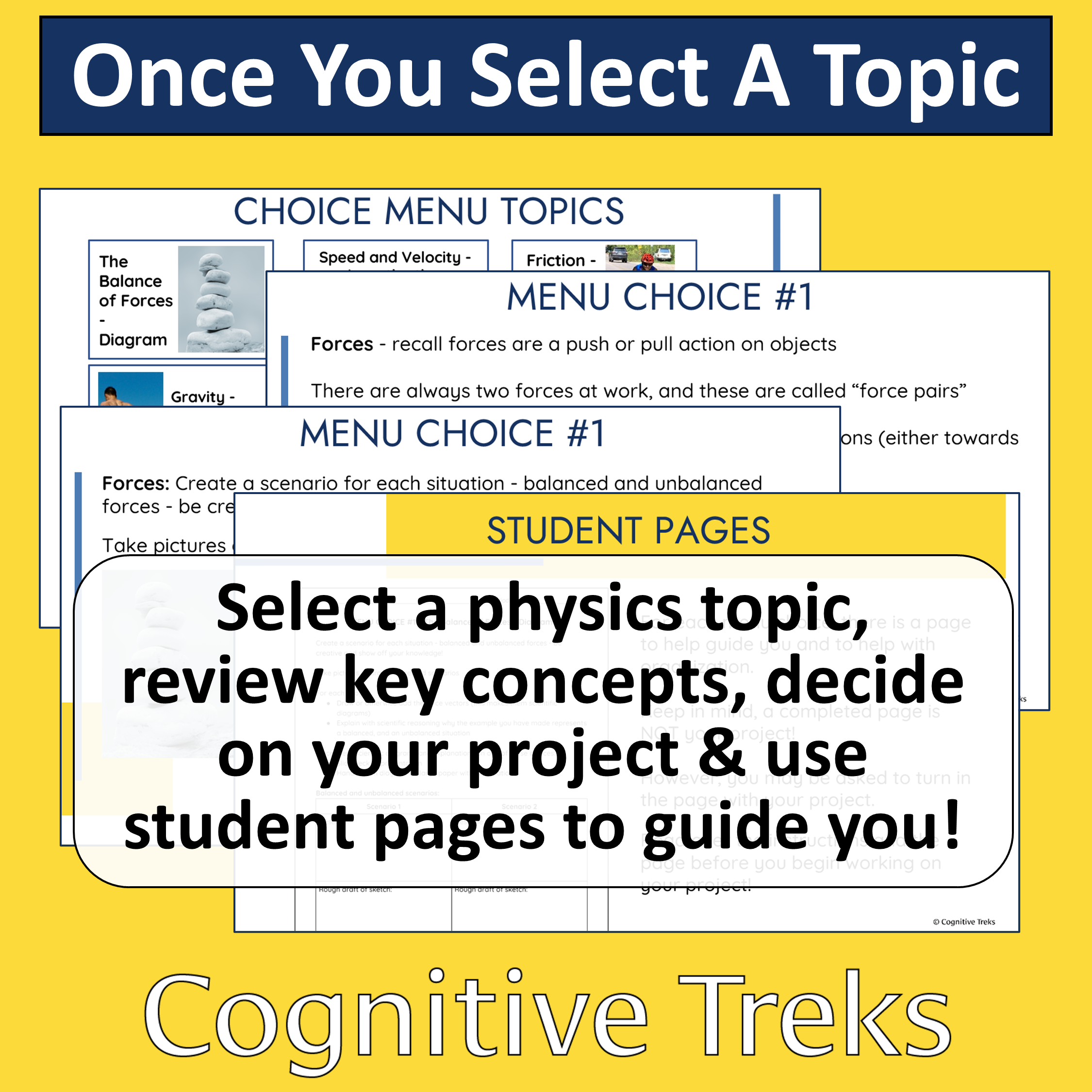 Physics Project Choice Menu | Force, Motion, Gravity, Speed, Friction ...