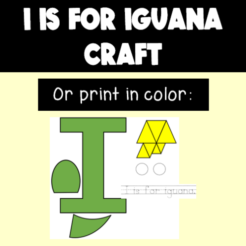 Letter I Craft - I is for Iguana Alphabet Short Vowel Beginning Sound ...
